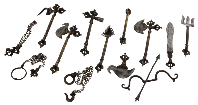 Set 14 P Wonderful Tools Ritual Buddhism tibetan Parashu kapala ...
