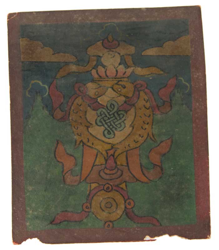 Astamangala-Tsakli -peinture initiatique de moine tibetain- Mongolie ...