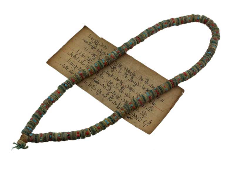 Mala tibetain -collier-Bone Yak-Rituel Bouddhiste Bön-Rosaire- 13 mm 3368
