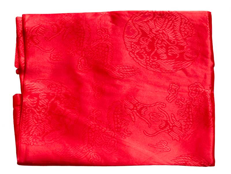 Khata Khatag Echarpe de félicité tibétaine- 130 cm-aspect soie rouge