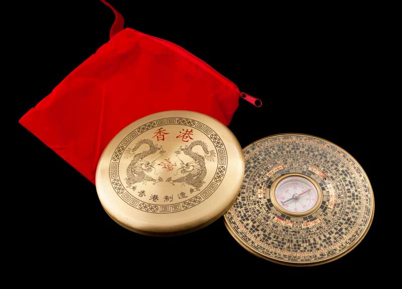 Boussole chinoise Luo Pan Feng Shui avec etui