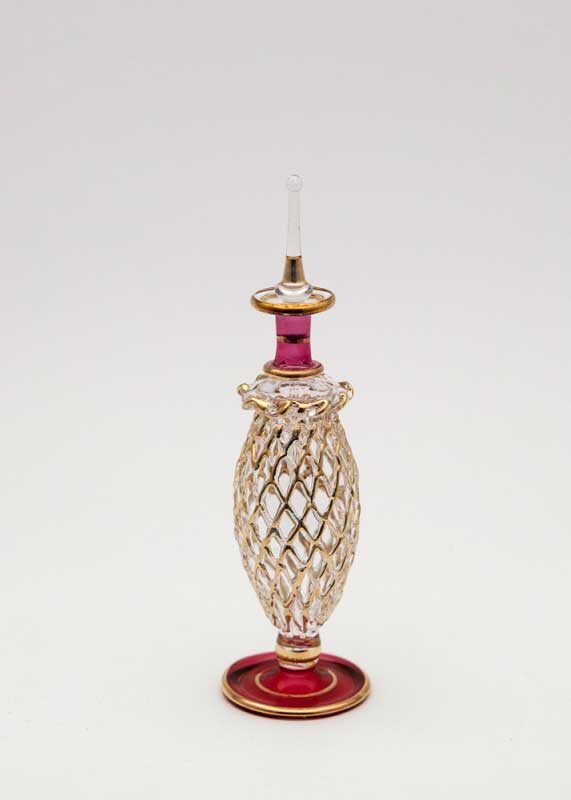 FLACON FIOLE A PARFUM HUILE EN VERRE SOUFFLE D EGYPTE PETERANDCLO CA8 6725