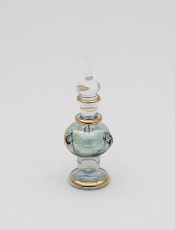 FLACON FIOLE A PARFUM HUILE EN VERRE SOUFFLE D EGYPTE PETERANDCLO FS15 2538