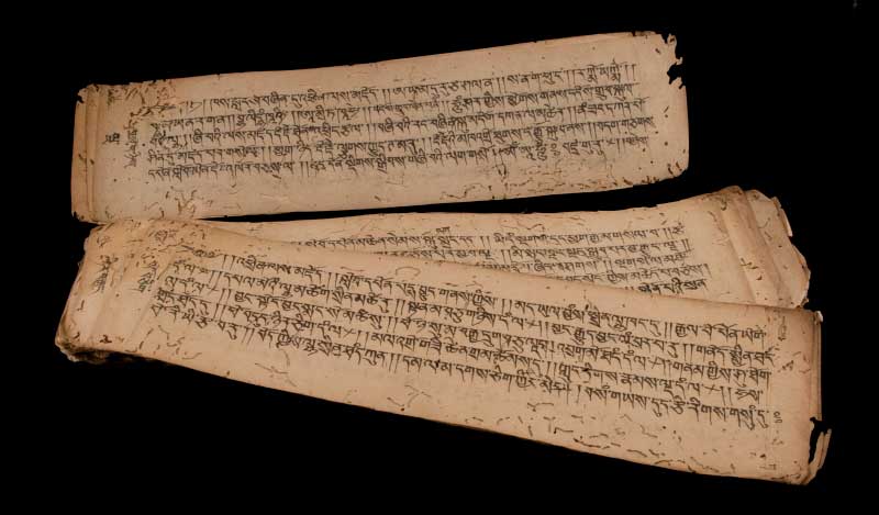 Manuscrit tibetain ancien -Antique Tibetan manuscript-sutra Tibet-