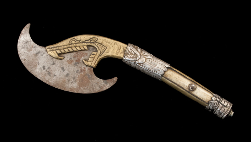 PARASHU HACHE VAJRA TANTRIQUE OBJET DE RITUEL BOUDDHIQUE TIBETAIN 4792