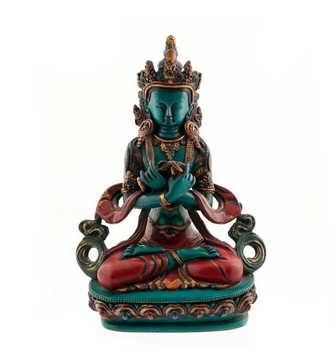 STATUE TIBETAINE DE BOUDDHA VAJRADHARMA EN RESINE 19 cm 9643