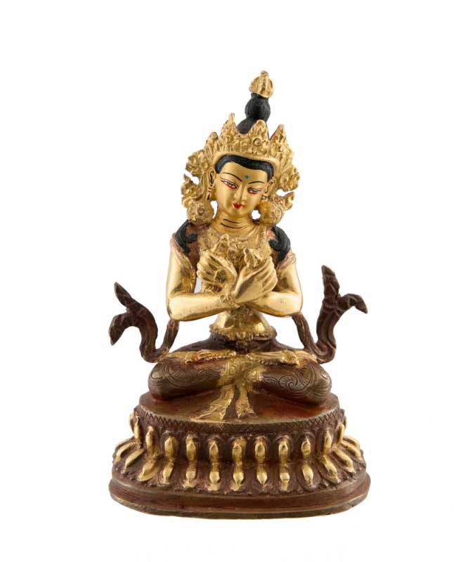 STATUE TIBETAINE BOUDDHA VAJRADHARA CUIVRE ET DORURE NEPAL BUDDHA AFR8-3263