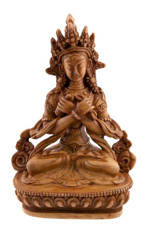 STATUE TIBETAINE BOUDDHA VAJRADHARMA RESINE BEIGE BOUDDHA 15 cm C9-349