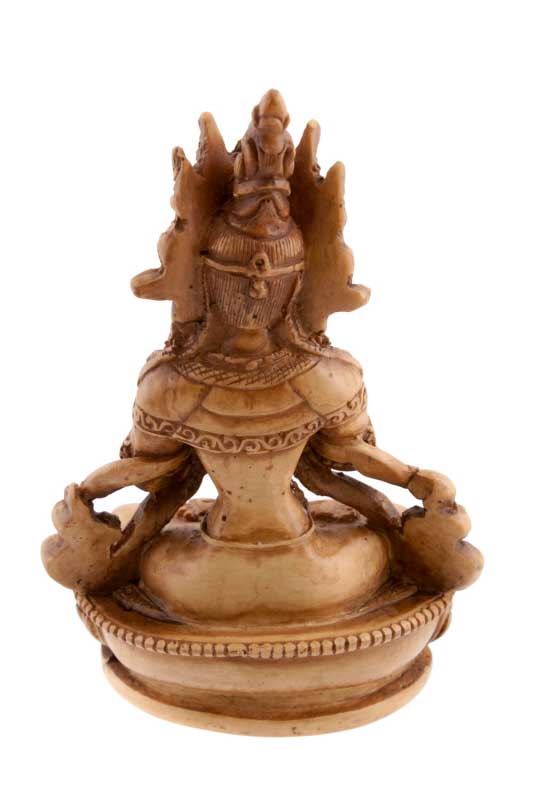 STATUE TIBETAINE BOUDDHA VAJRADHARMA RESINE BEIGE BOUDDHA 15 cm C9-349