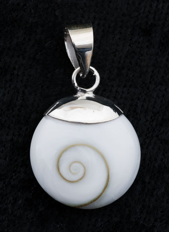 Pendentif Oeil de Sainte Lucie - Shiva- Coquillage et Argent massif 925