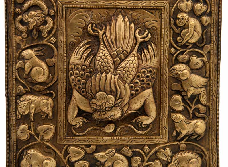 MANDALA CALENDRIER TIBETAIN GARUDA SYMBOLES ASTROLOGIQUE METAL 2771