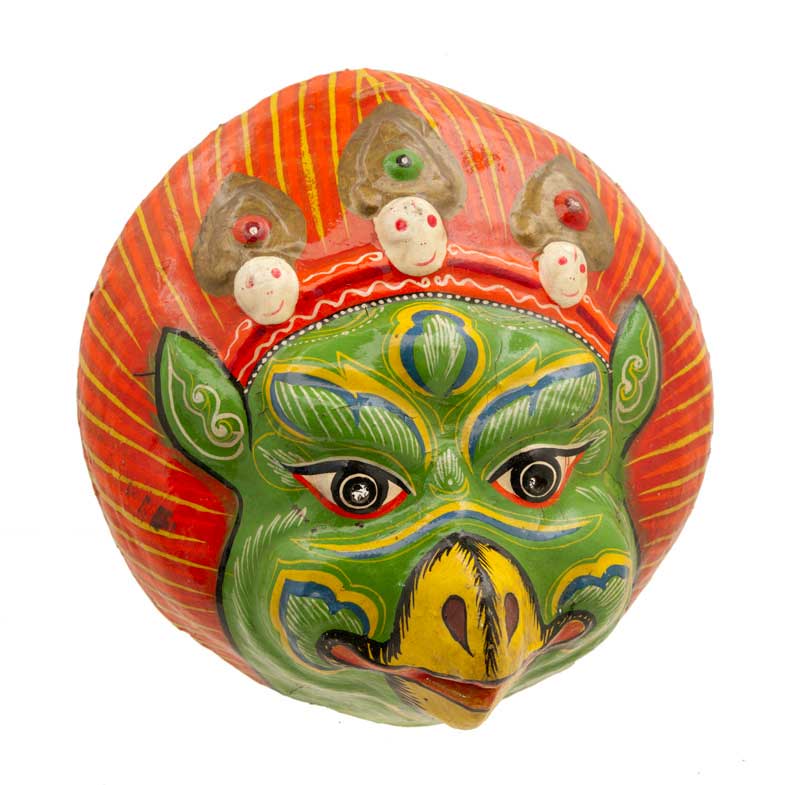 MASQUE NEPALAIS GARUDA OISEAU INDRA JATRA FESTIVAL NEPAL PAPIER MACHE ...