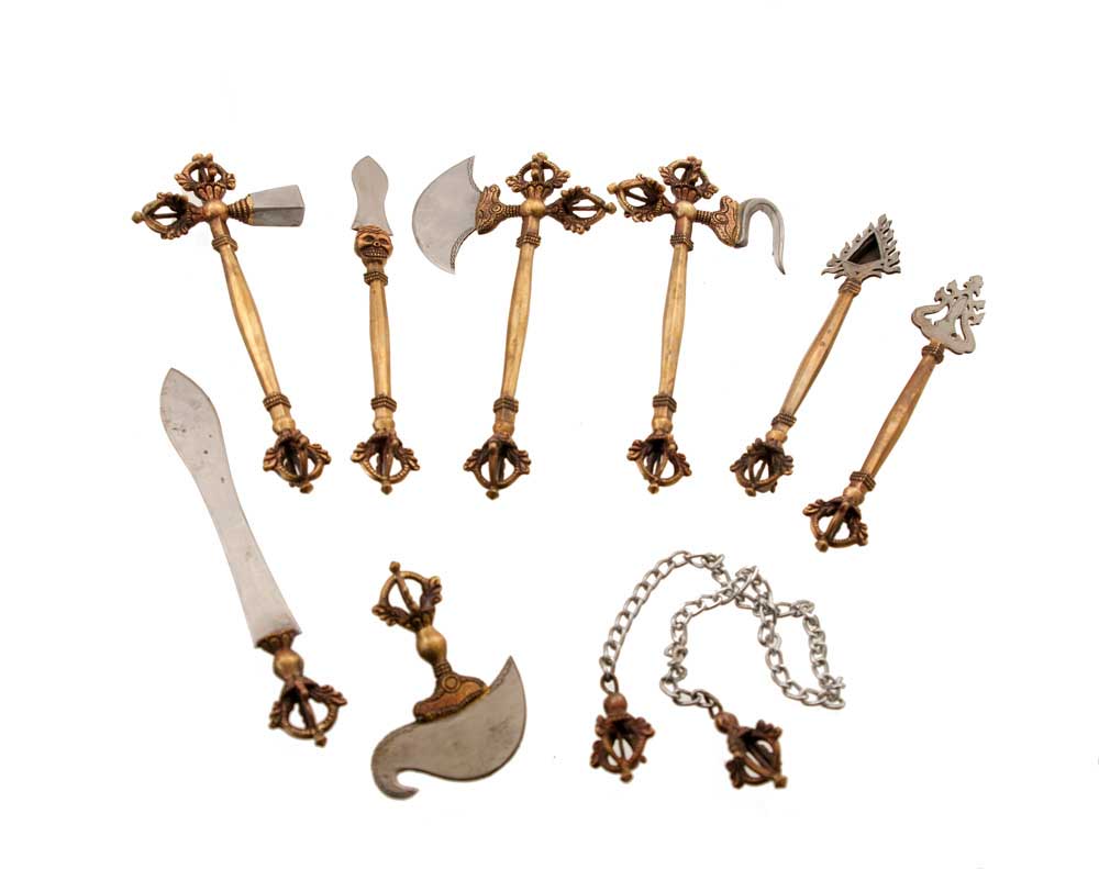 SET PARASHU DORJE VAJRA HAMMER KARTIKA SCEPTRE RITUAL BUDDHIST TIBETAN ...