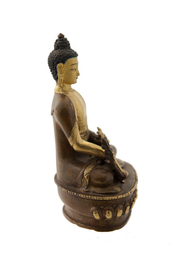 Statue Bouddha Médecine - Rituel bouddhiste tibétain - Cuivre Népal | Peterandclo.com