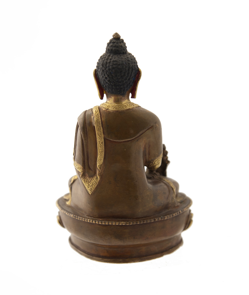Statue Bouddha Médecine - Rituel bouddhiste tibétain - Cuivre Népal | Peterandclo.com