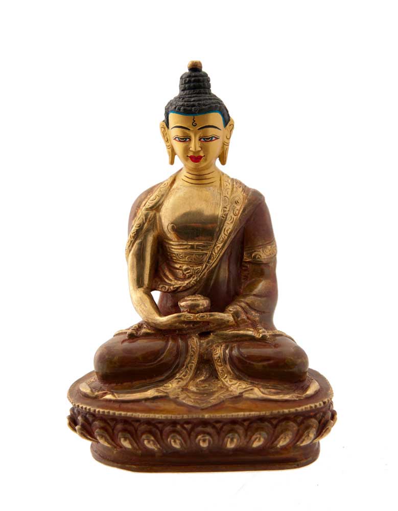 Statue bouddhiste Bouddha tibétain Amithaba Cuivre Népal | Peterandclo.com