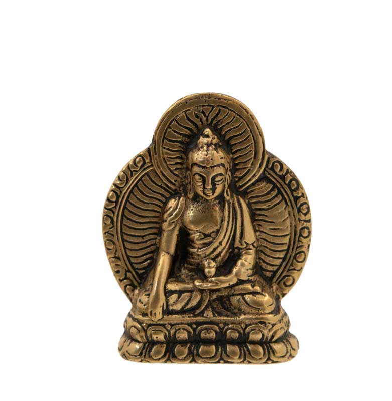STATUETTE AMULETTE TIBETAINE BOUDDHA AKSHOBHYA EN LAITON BUDDHA 6641 GG
