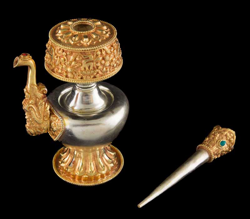 Bhumpa - Vase à eau lustrale Kalasha cuivre laiton rituel bouddhiste ...