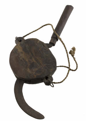 Ancienne faucille serpe à riz népalaise avec support sculpté Tibet ...