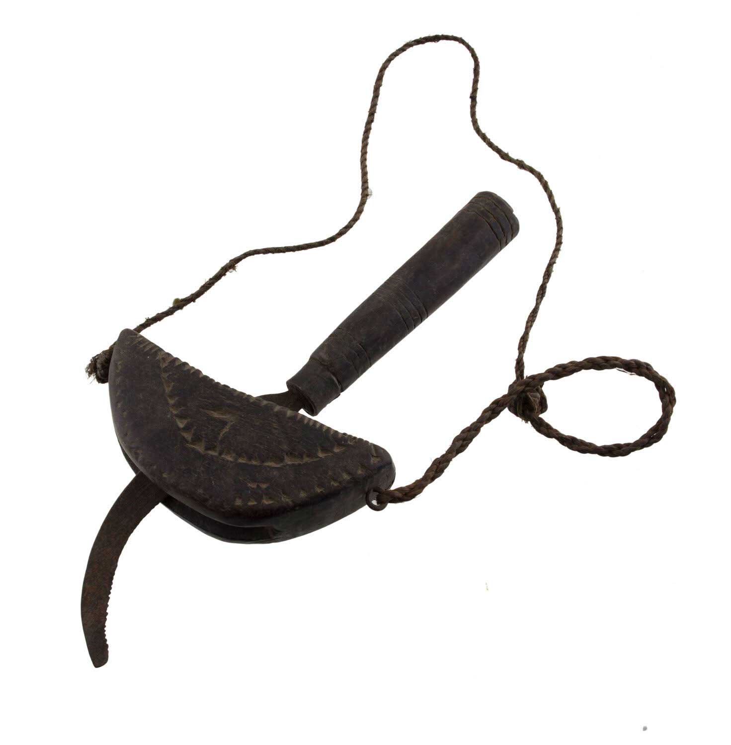 Ancienne serpe nepalaise faucille à riz avec support sculpté Tibet ...