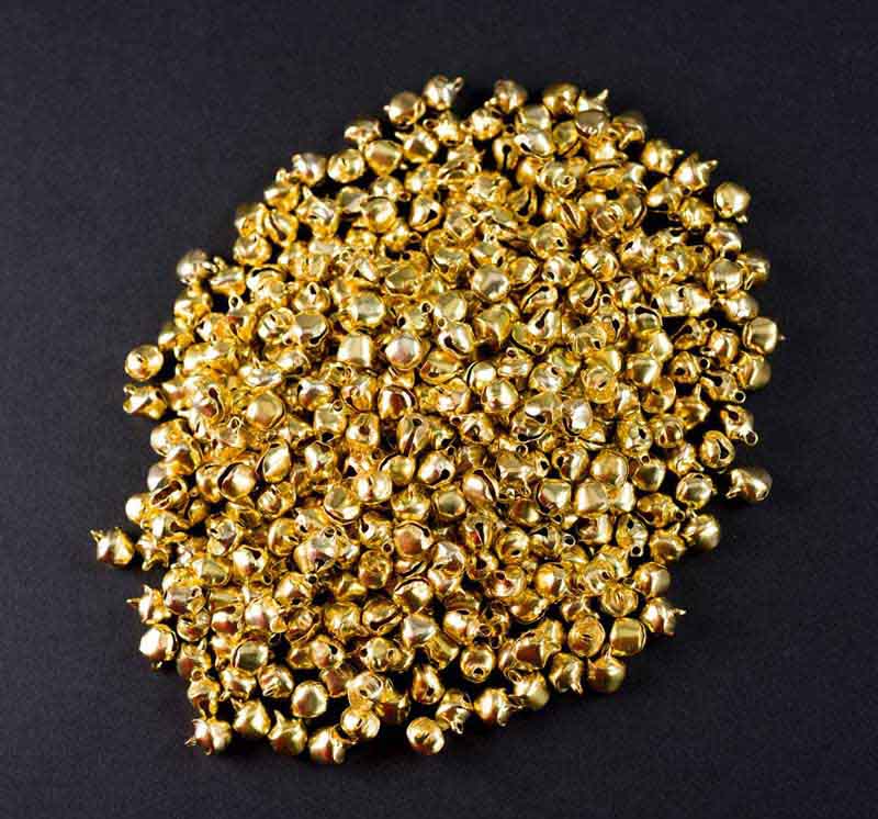 Grelots dorés - Lot de 50 mini clochettes dorées - 10mm