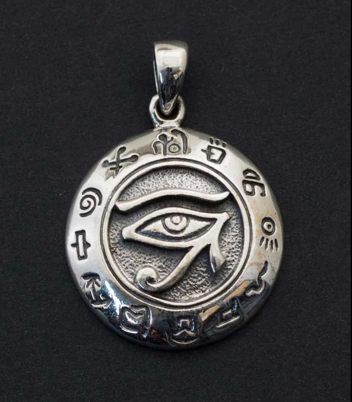 Pendentif Oeil Horus Oudjat 25mm-argent 925 4g-bijoux Egypte -B39 26351